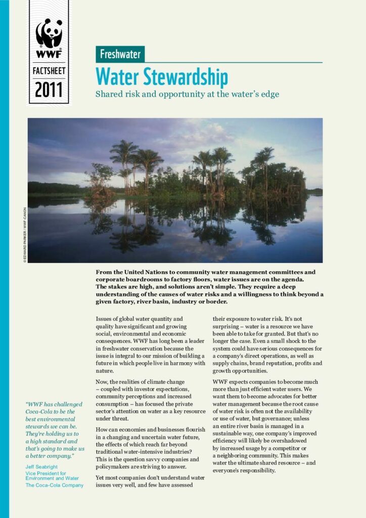 Fact sheet 2011: Water Stewardship - Världsnaturfonden WWF