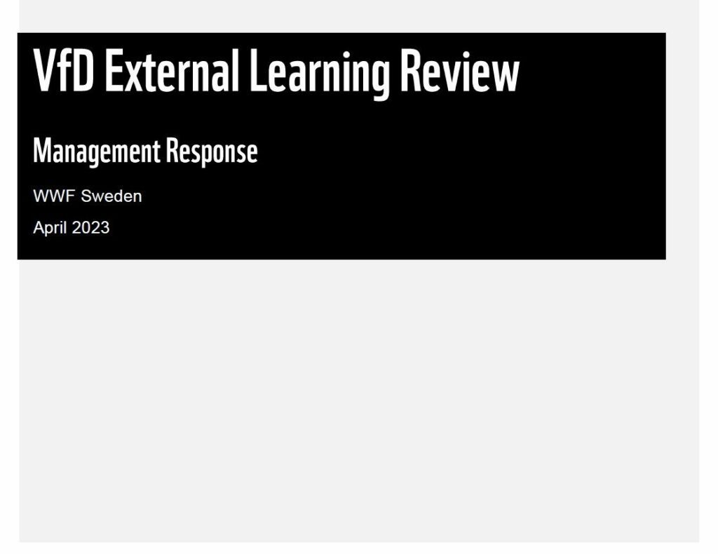 Management Response - External Learning Review - Världsnaturfonden WWF